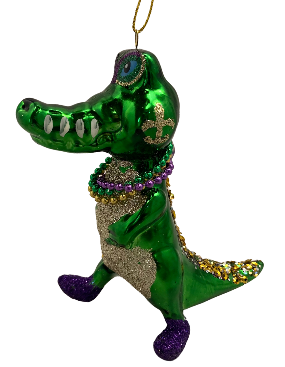 Mardi Gras Reveler Gator Ornament – Alligator King