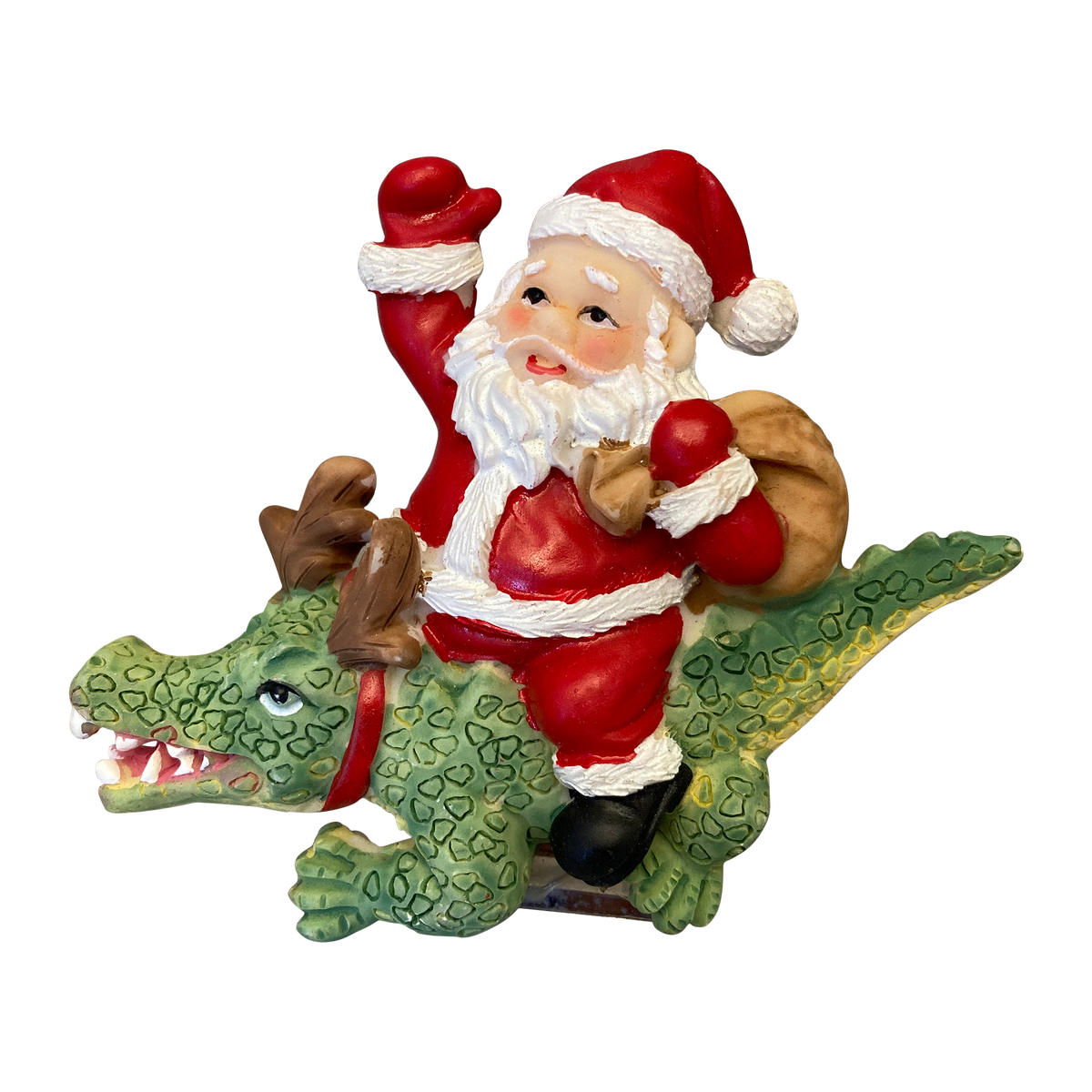 Santa Riding Alligator Magnet w/ Clip – Alligator King