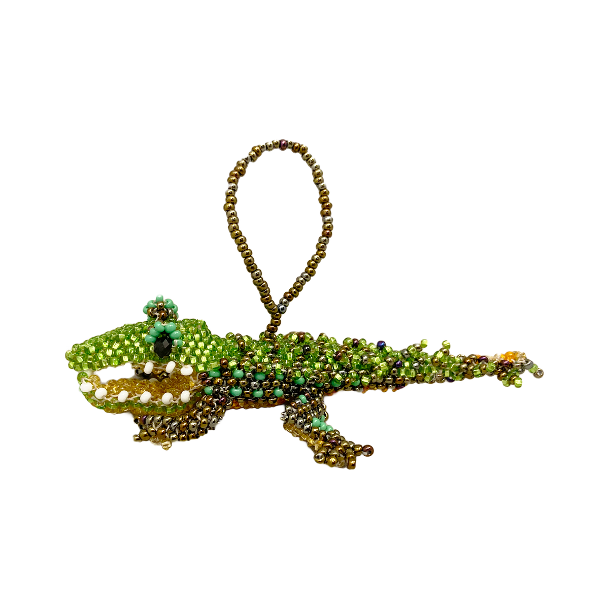 Sparkly Beaded Alligator Ornament – Alligator King