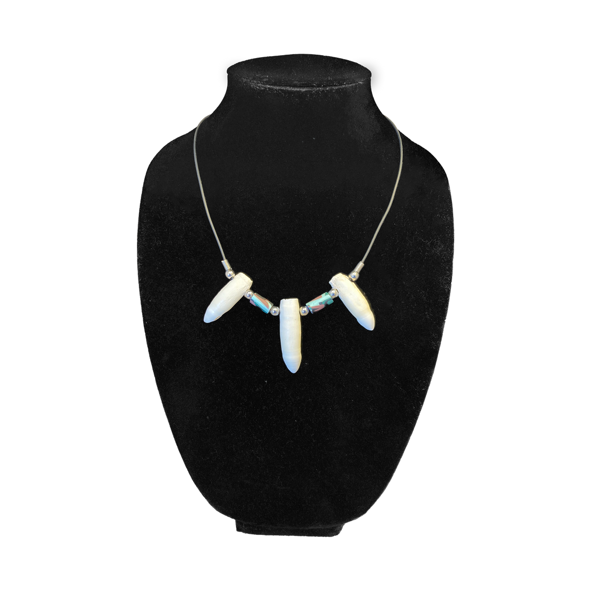 Triple Tooth Necklace with Fimo Beads – Alligator King