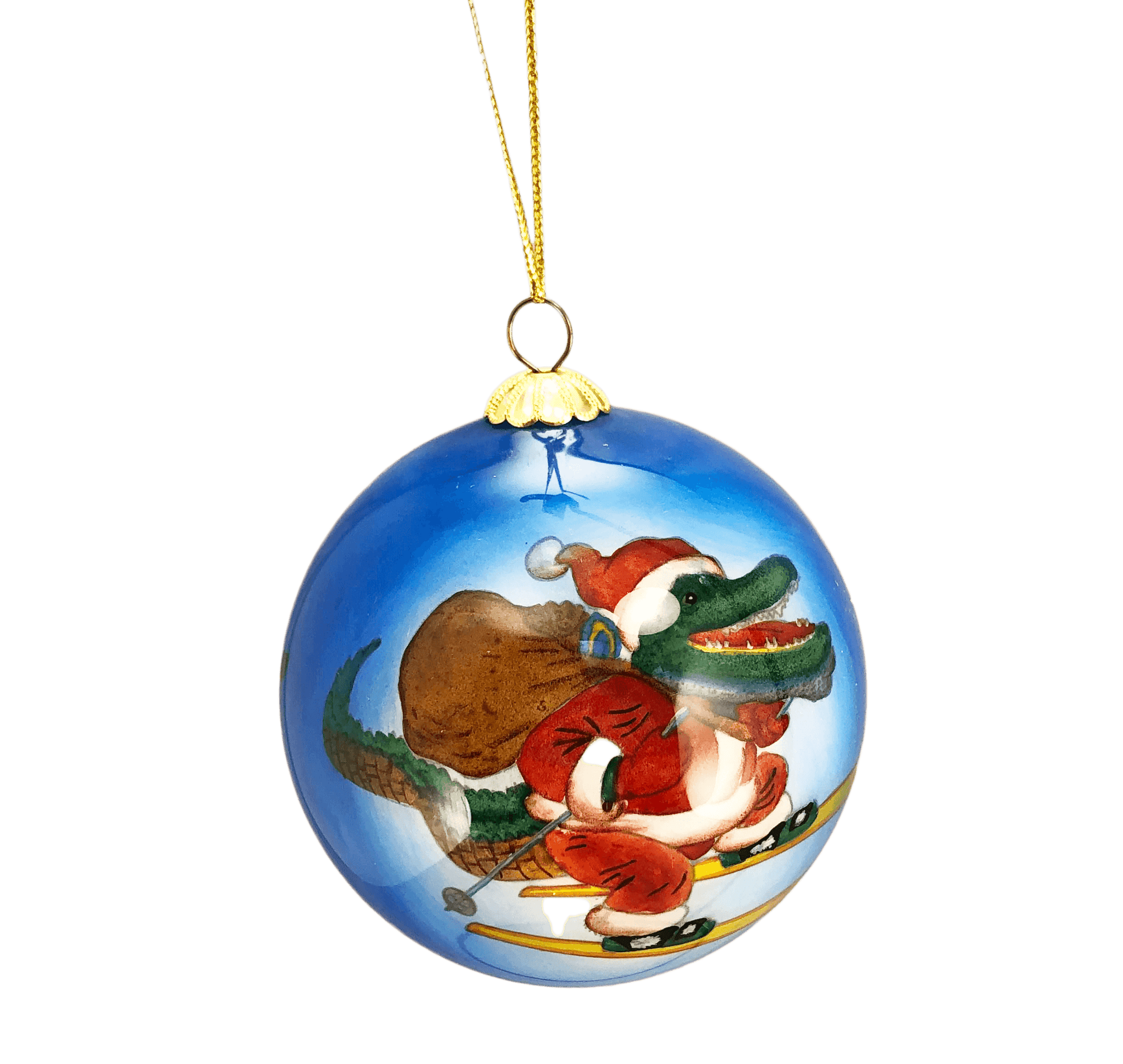 Santa Gator Ball Ornament | Alligator King