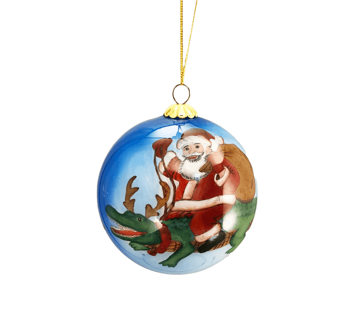 Santa Gator Ball Ornament | Alligator King