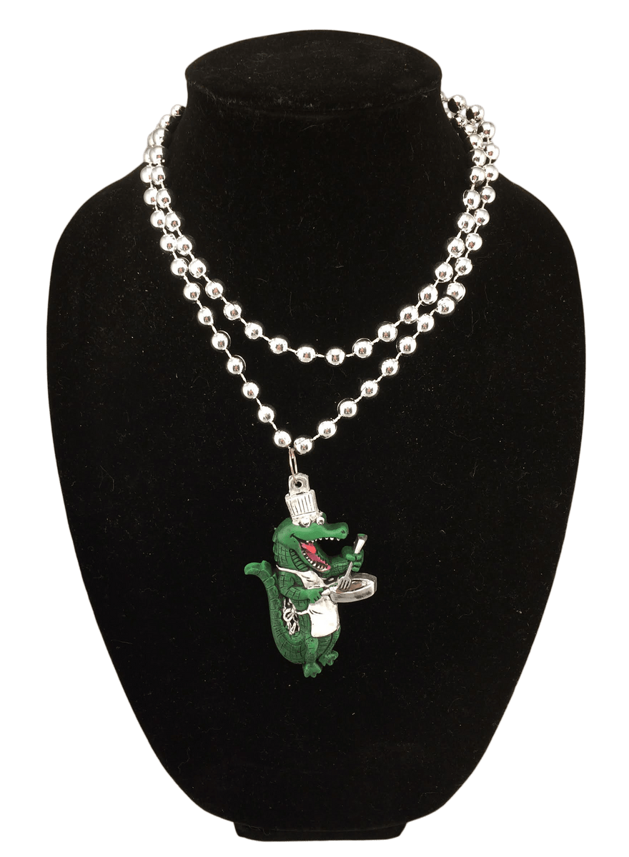 Gumbo Gator Medallion Mardi Gras Beads | Alligator King