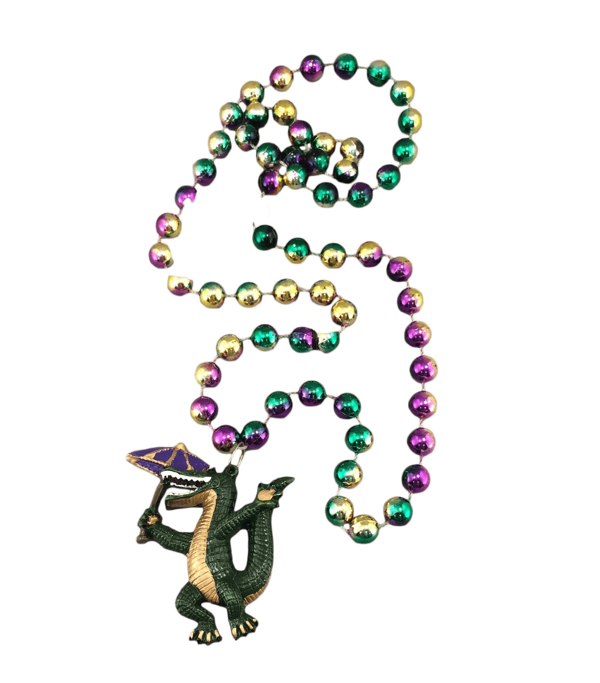 Second line gator Mardi Gras Beads | Alligator King
